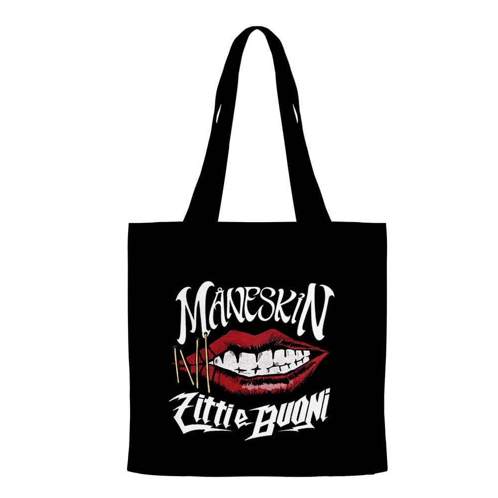 Maneskin Handbags Cloth Canvas Tote Bag Print Reusable Shoulder Shopper ...