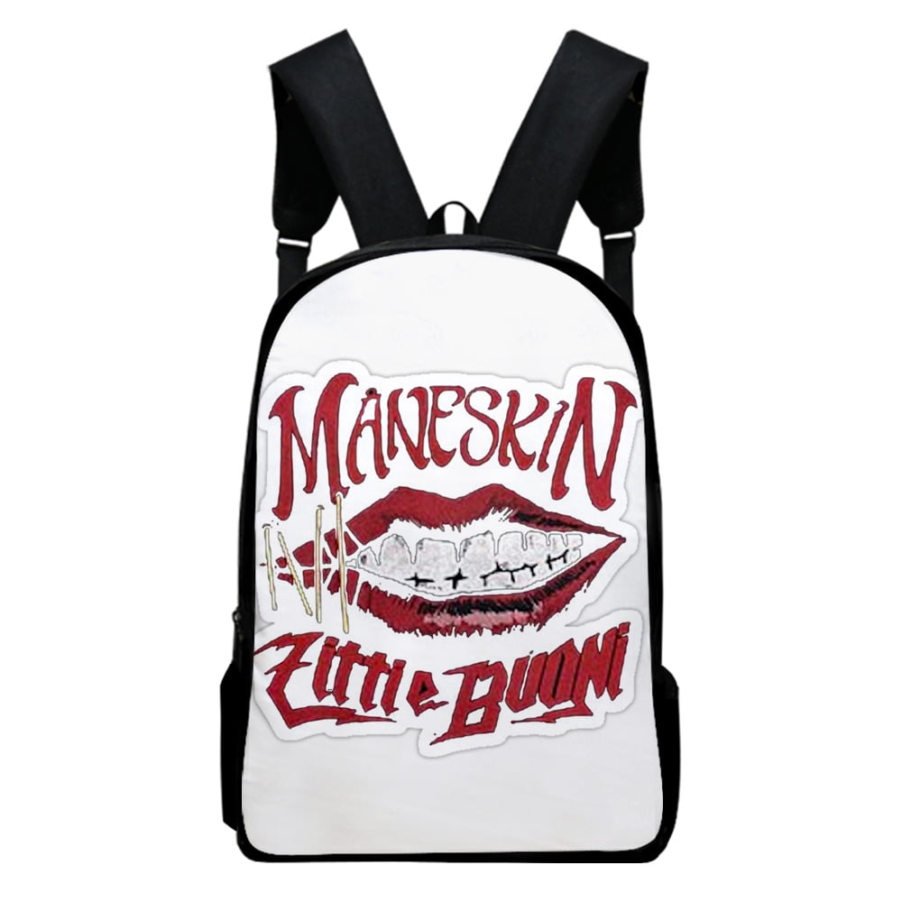 Maneskin Merch Oxford Cloth Shoulder Backpack Multi Zipper Pack Casual ...