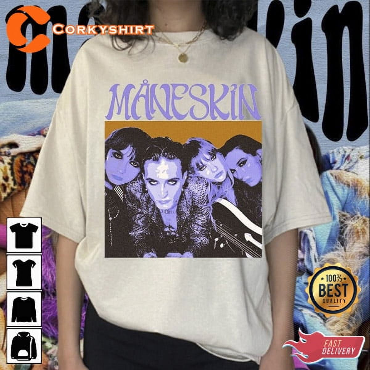 Maneskin Tour 2022 Shirt Design - Walmart.com