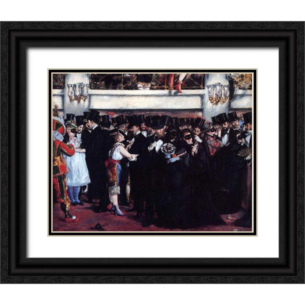Manet, Edouard 14x12 Black Ornate Wood Framed with Double Matting ...