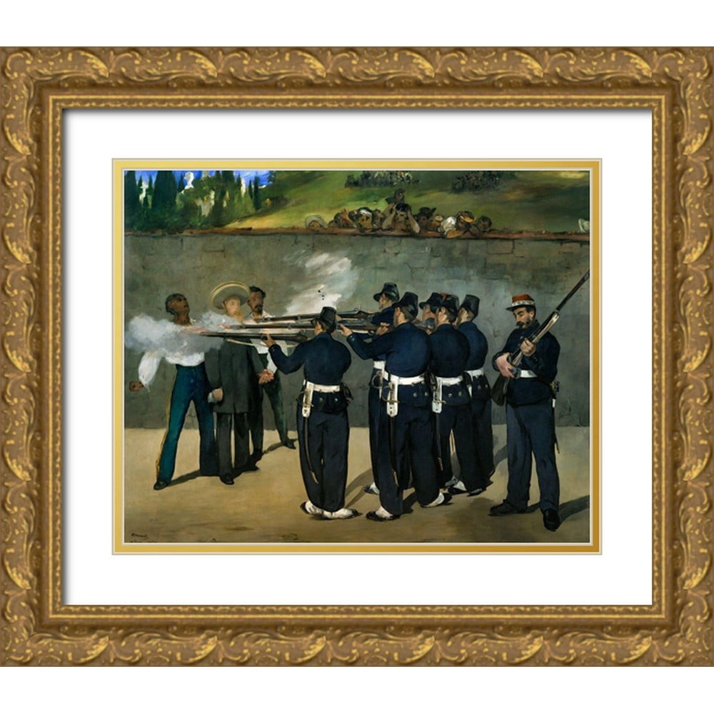 Manet, Edouard 14x12 Gold Ornate Wood Framed with Double Matting Museum ...