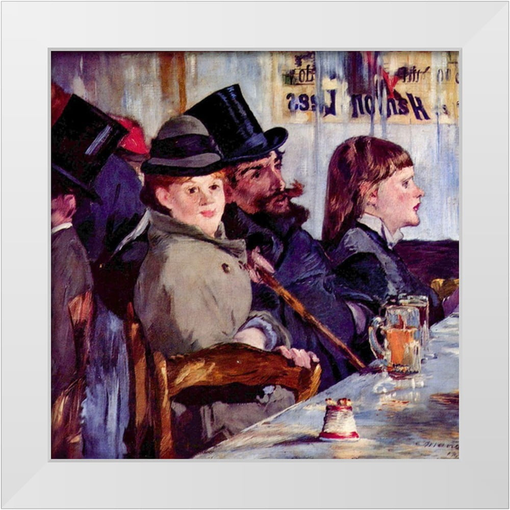Manet, Edouard 15x15 White Modern Wood Framed Museum Art Print Titled - In the cafe Cabaret from ...