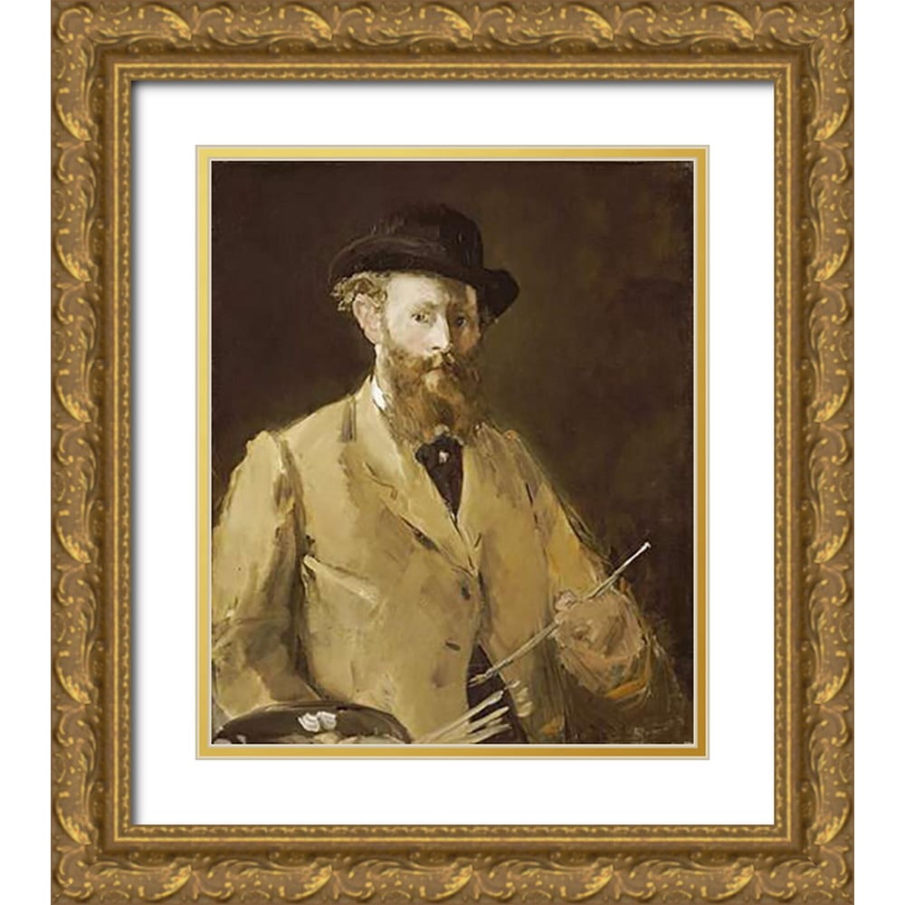 Manet, Edouard 15x17 Gold Ornate Wood Framed with Double Matting Museum ...