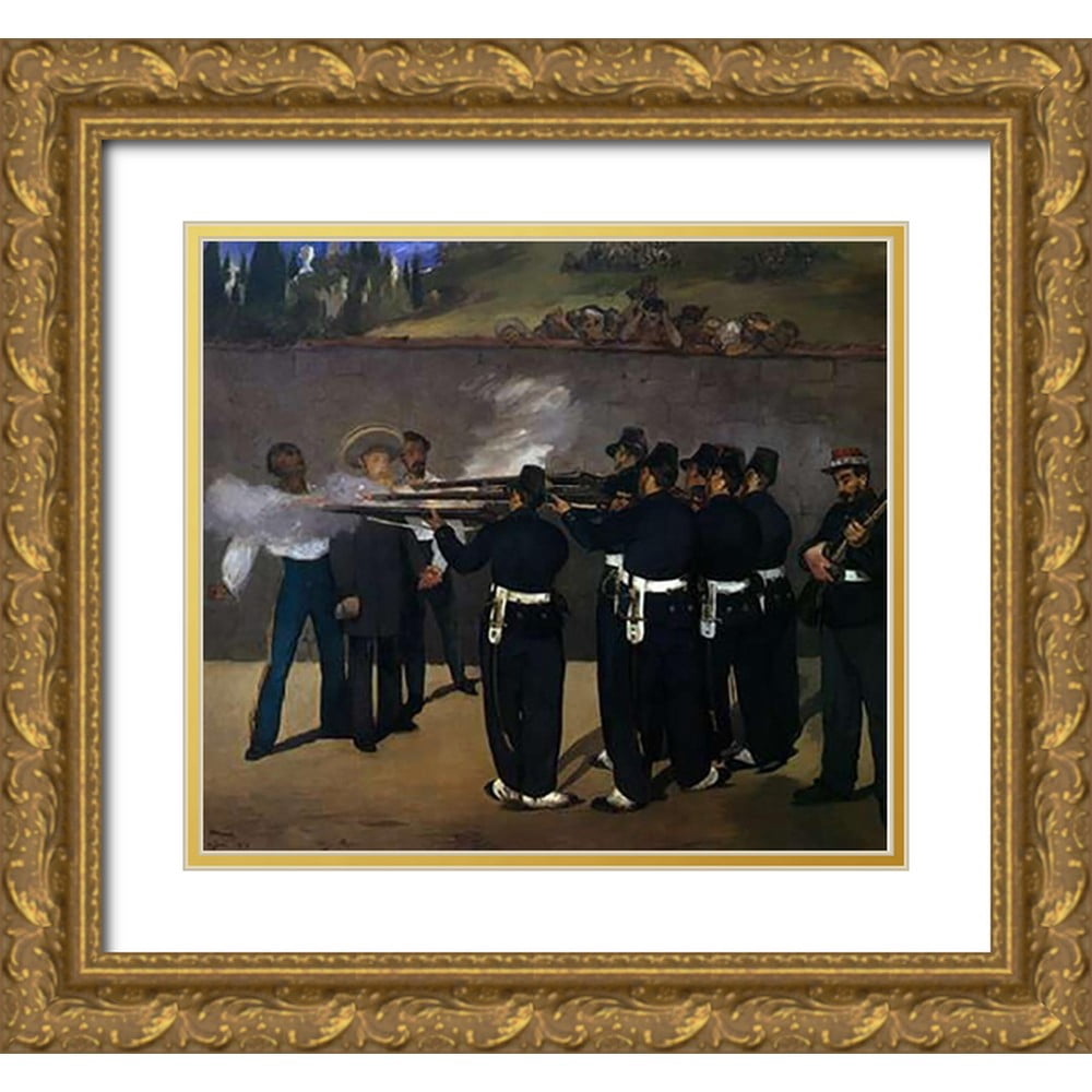 Manet, Edouard 16x15 Gold Ornate Wood Framed with Double Matting Museum ...