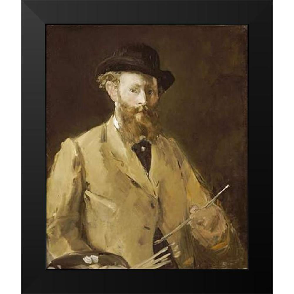 Manet Edouard 20x23 Black Modern Framed Museum Art Print Titled Self