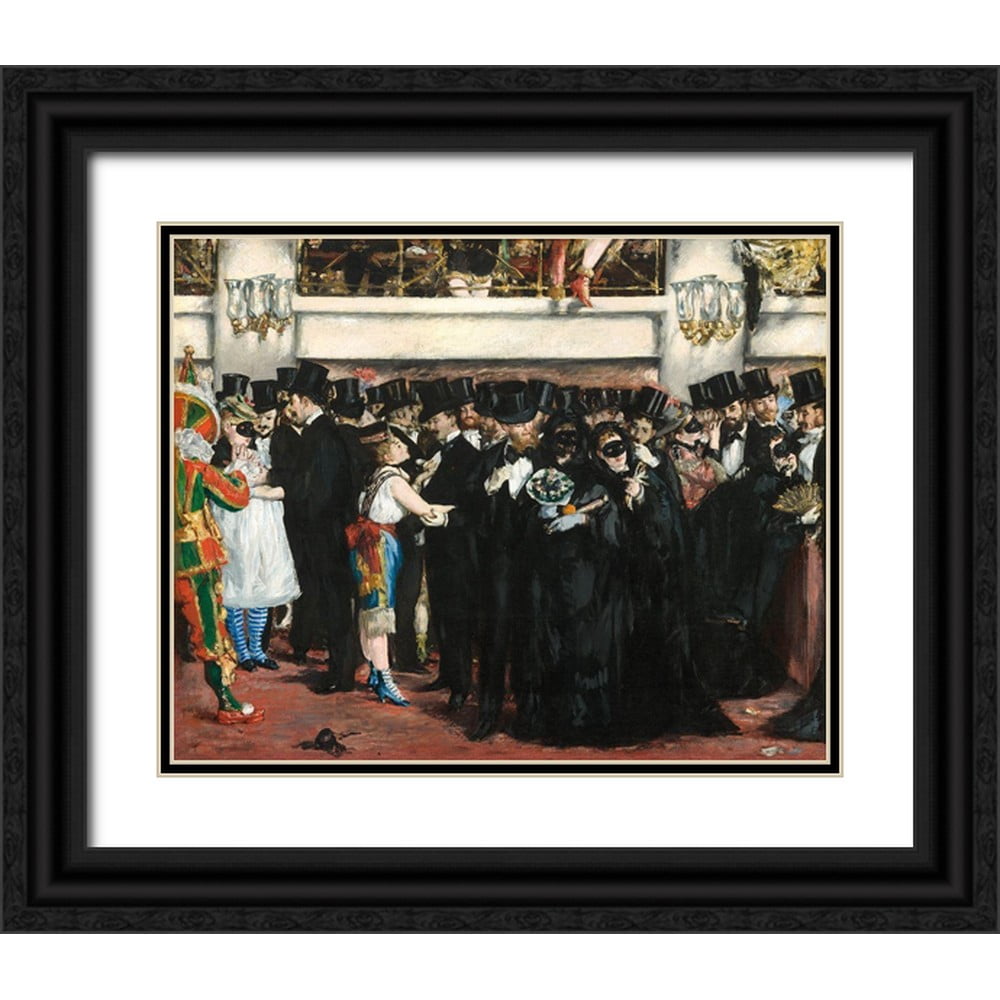 Manet, Edouard 32x26 Black Ornate Wood Framed with Double Matting ...