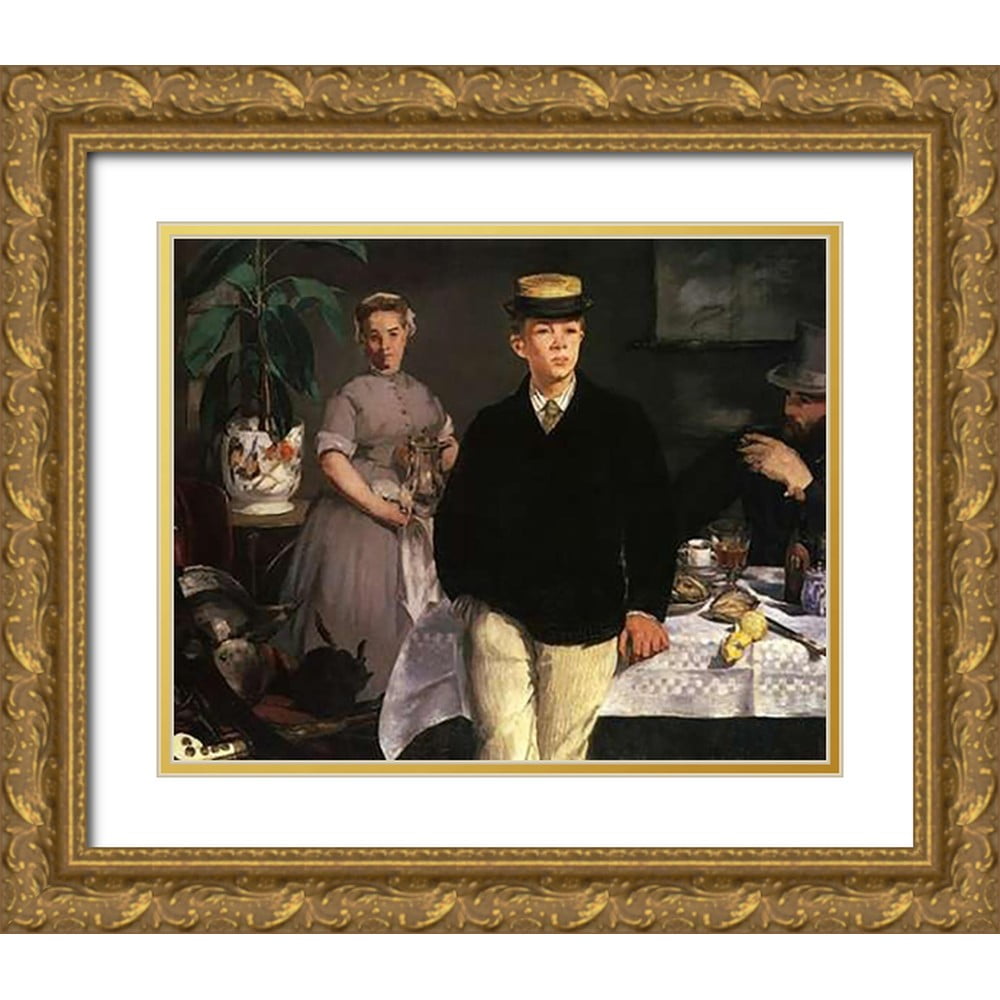 Manet, Edouard 32x26 Gold Ornate Wood Framed with Double Matting Museum ...