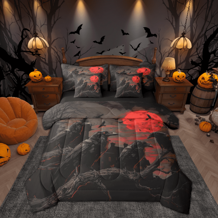 Manfei 3D Crow Bedding Comforter Set 7pcs for Kids, Blossoms Flower ...