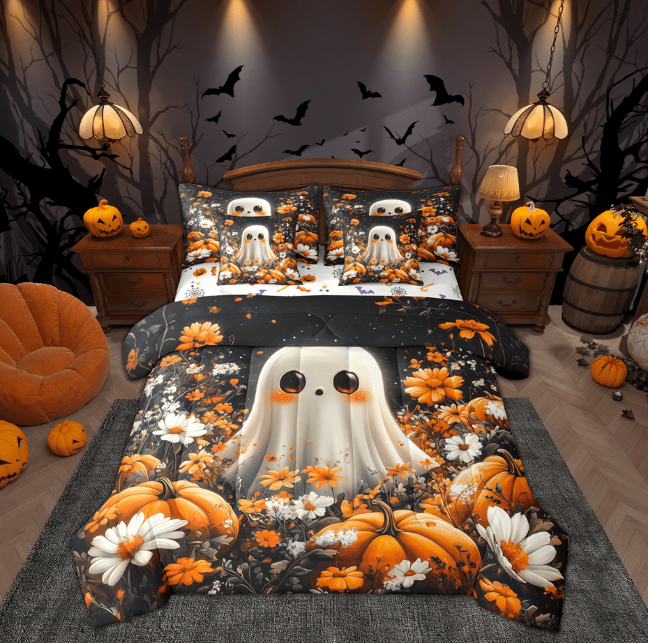 Manfei 3D Cute Ghost Bedding Comforter Set 7 Pieces for Teen, Jungle ...