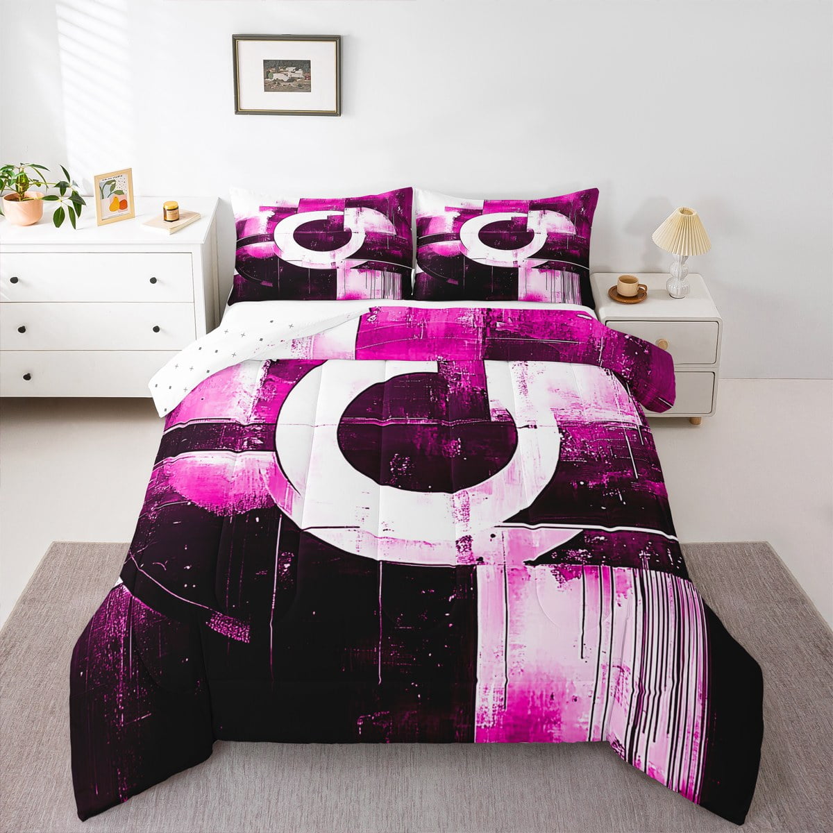 Manfei Abstract Circle 3-Piece Full Size Comforter Sets,Abstract ...