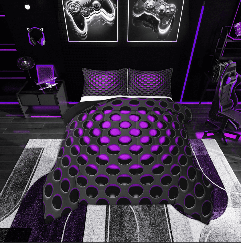 Manfei Abstract Geometric Geometry Queen Comforter Set,Stereoscopic ...