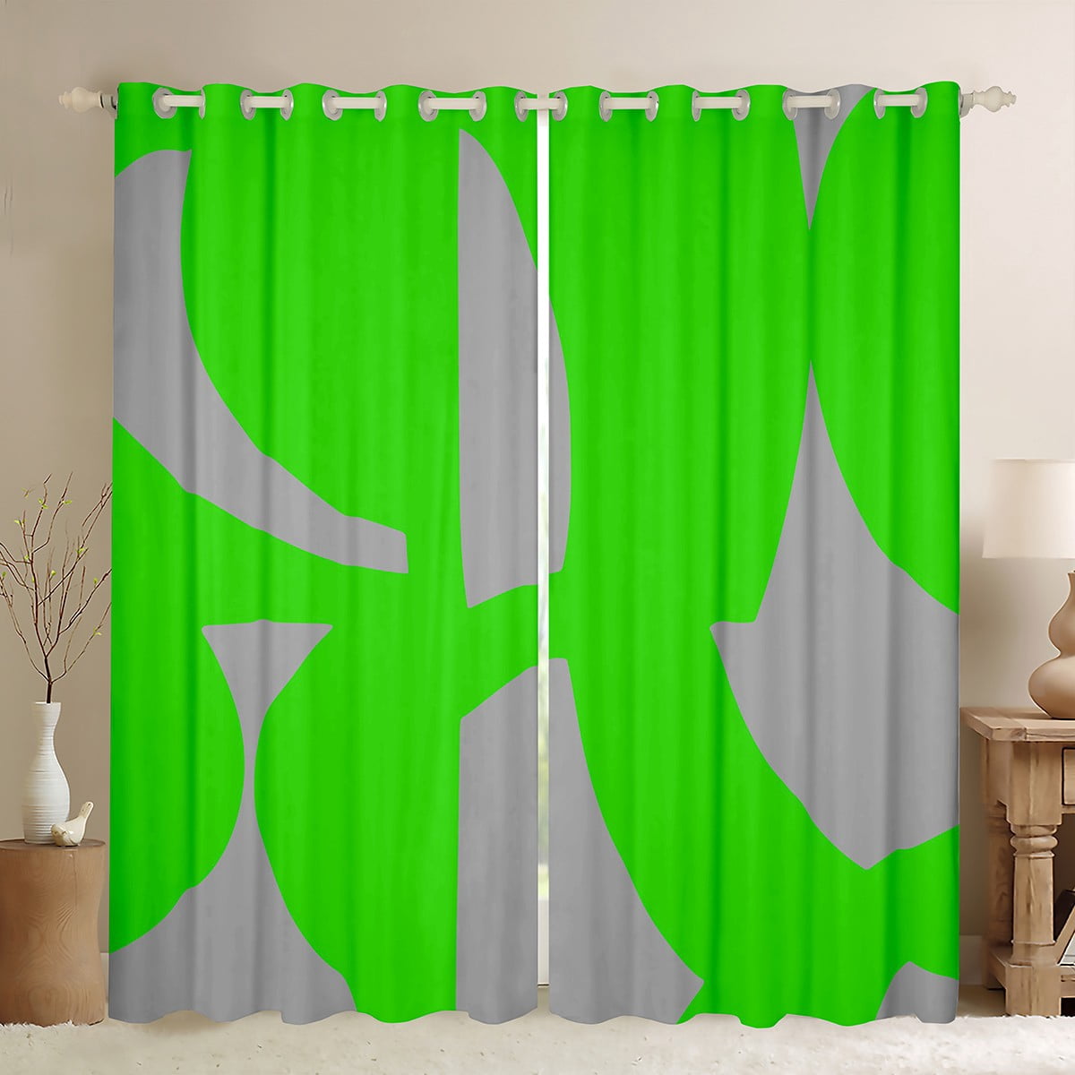 Manfei Abstract Geometrical Curtains and Drapes (52x84),Modern ...