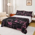 Manfei Abstract Neon Square Queen Sheets, Geometric Line Queen Sheet ...
