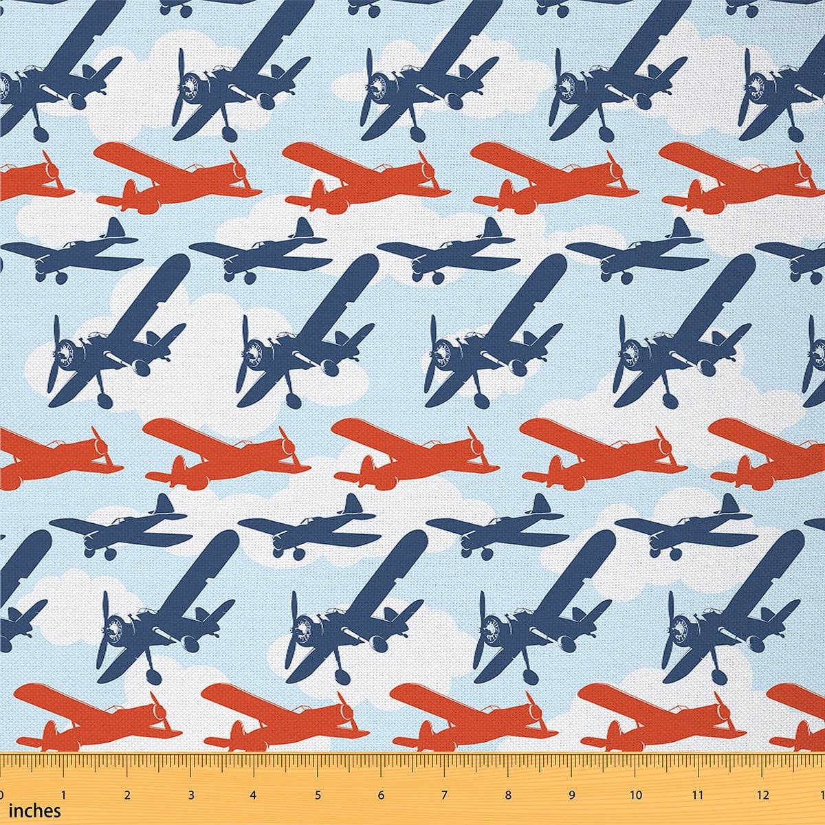 Manfei Airplane Aircraft Fabric by the Yard (1 Yard), Plane Silhouette ...
