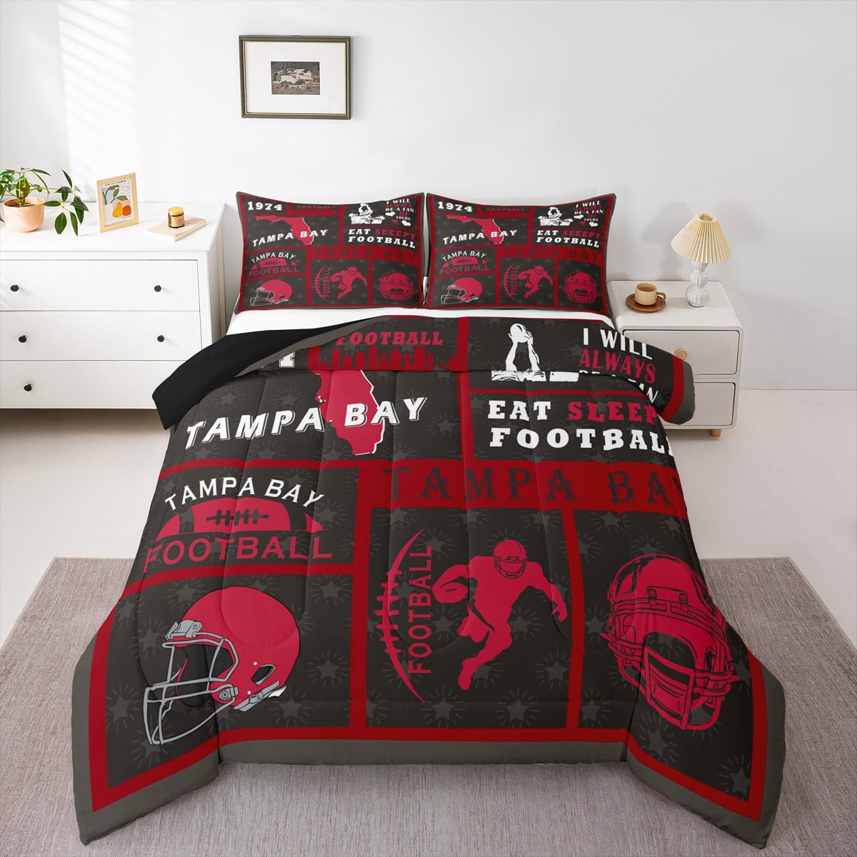 Manfei American Football City Bedding Twin Comforter Set,Tampa Bay Down ...