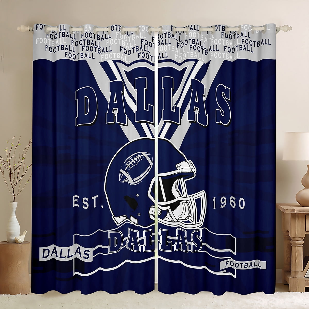 Manfei American Football City Curtains and Drapes (42x84),Dallas ...
