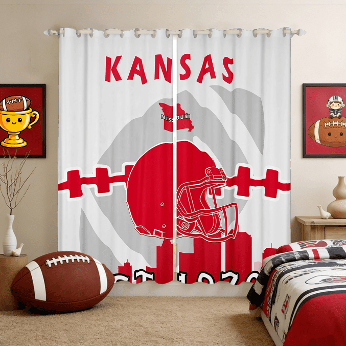 Manfei Boys Rugby Game Lovers Silhouette Curtains Pack of 2 (38x54 ...