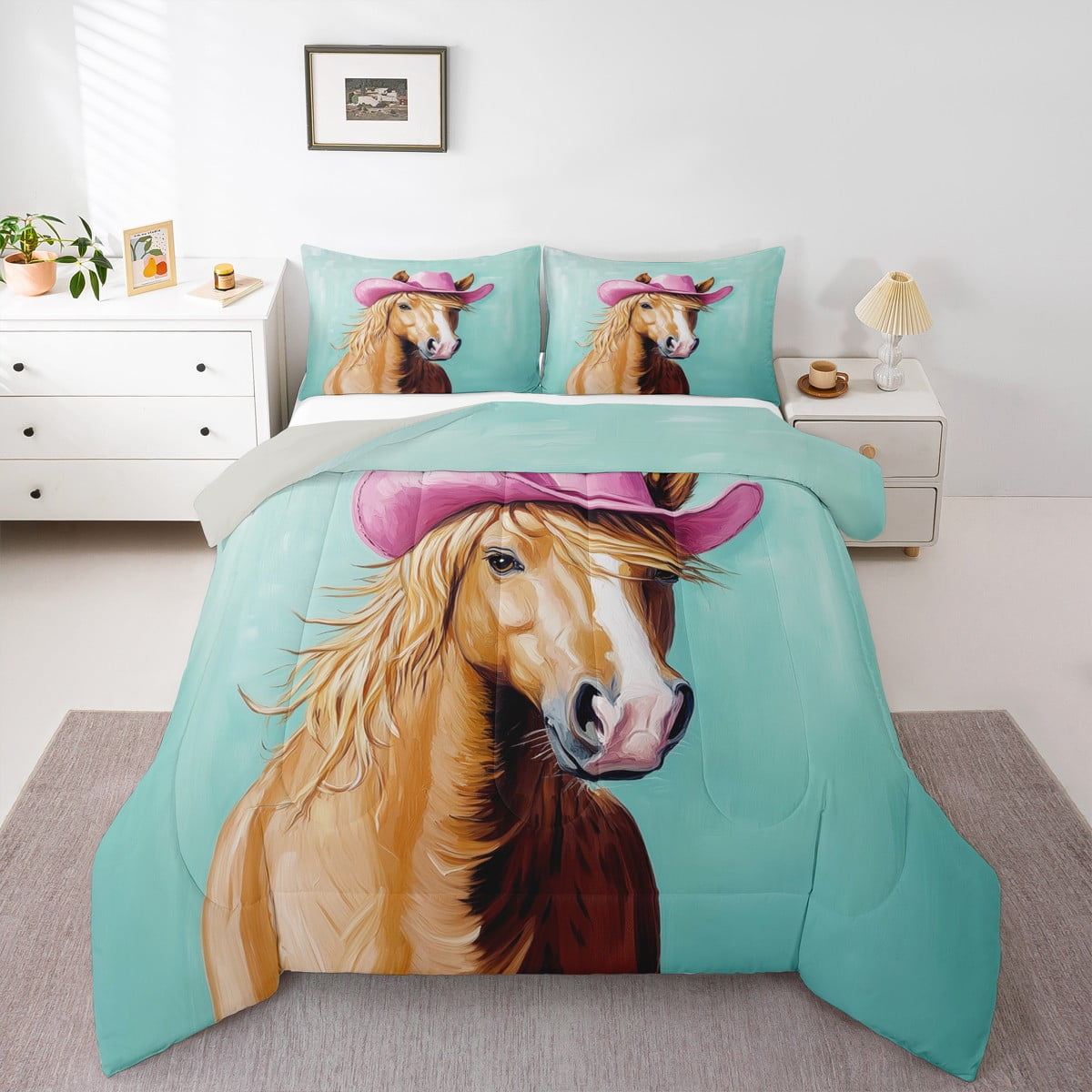 Manfei Animal Horse 2pcs Bedding Comforter Set,Western Theme Twin ...