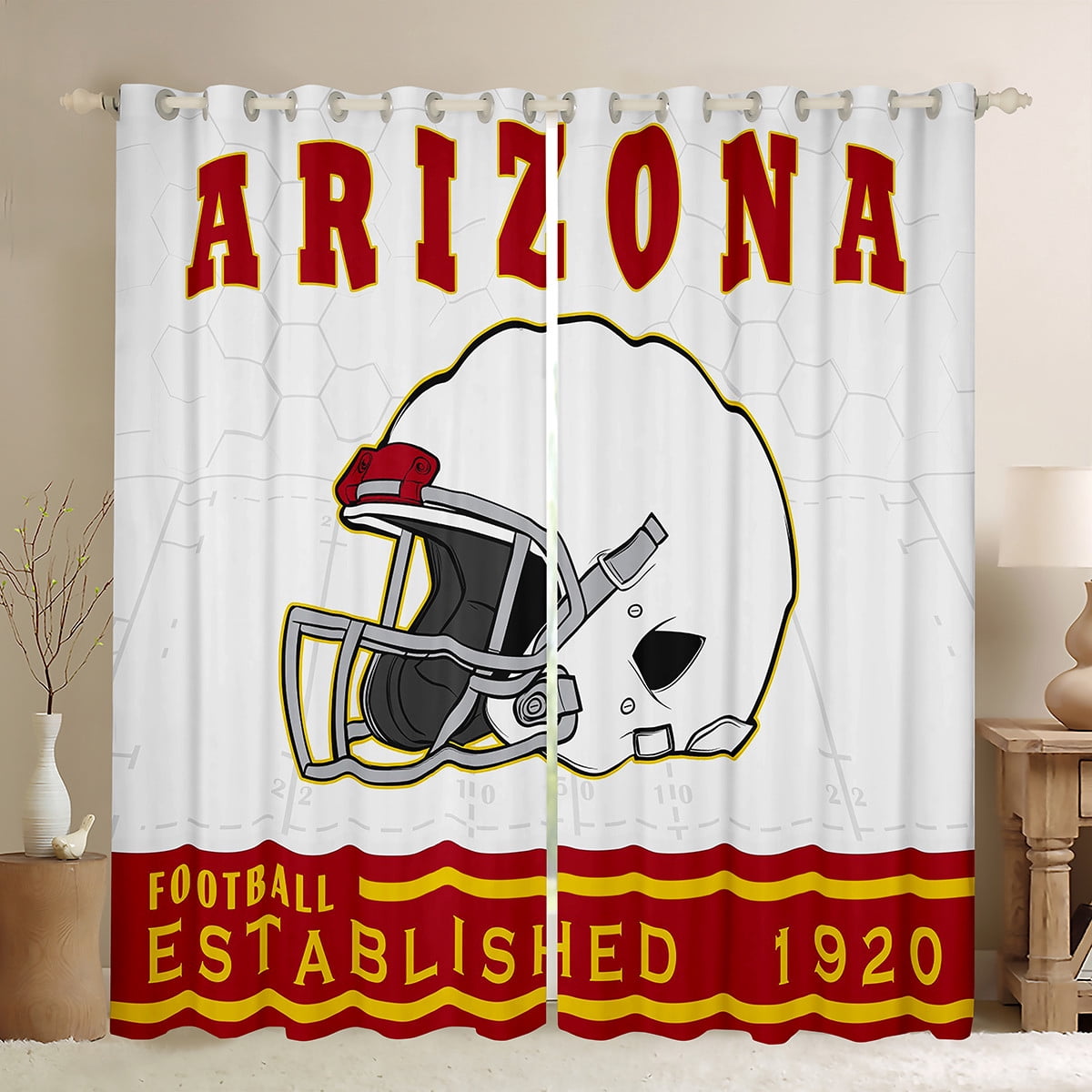 Manfei Arizona Curtains Pack of 2 (42x63),Football City Black Out ...