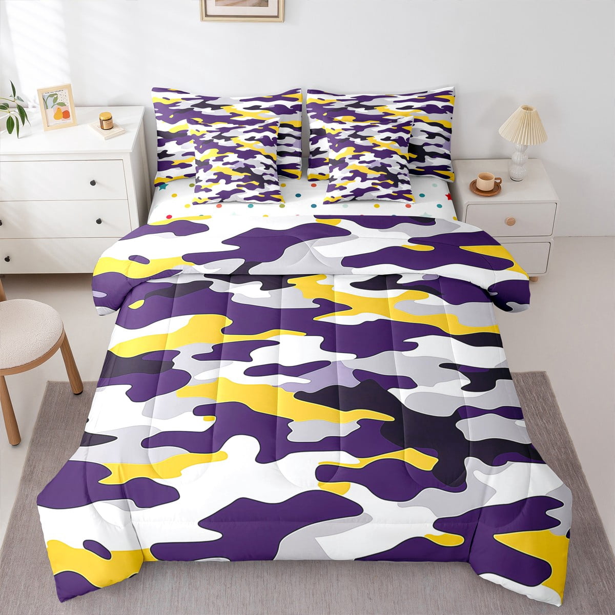 Manfei Army Camouflage Camo 7-Piece Twin Bedding Sets,Military Theme ...