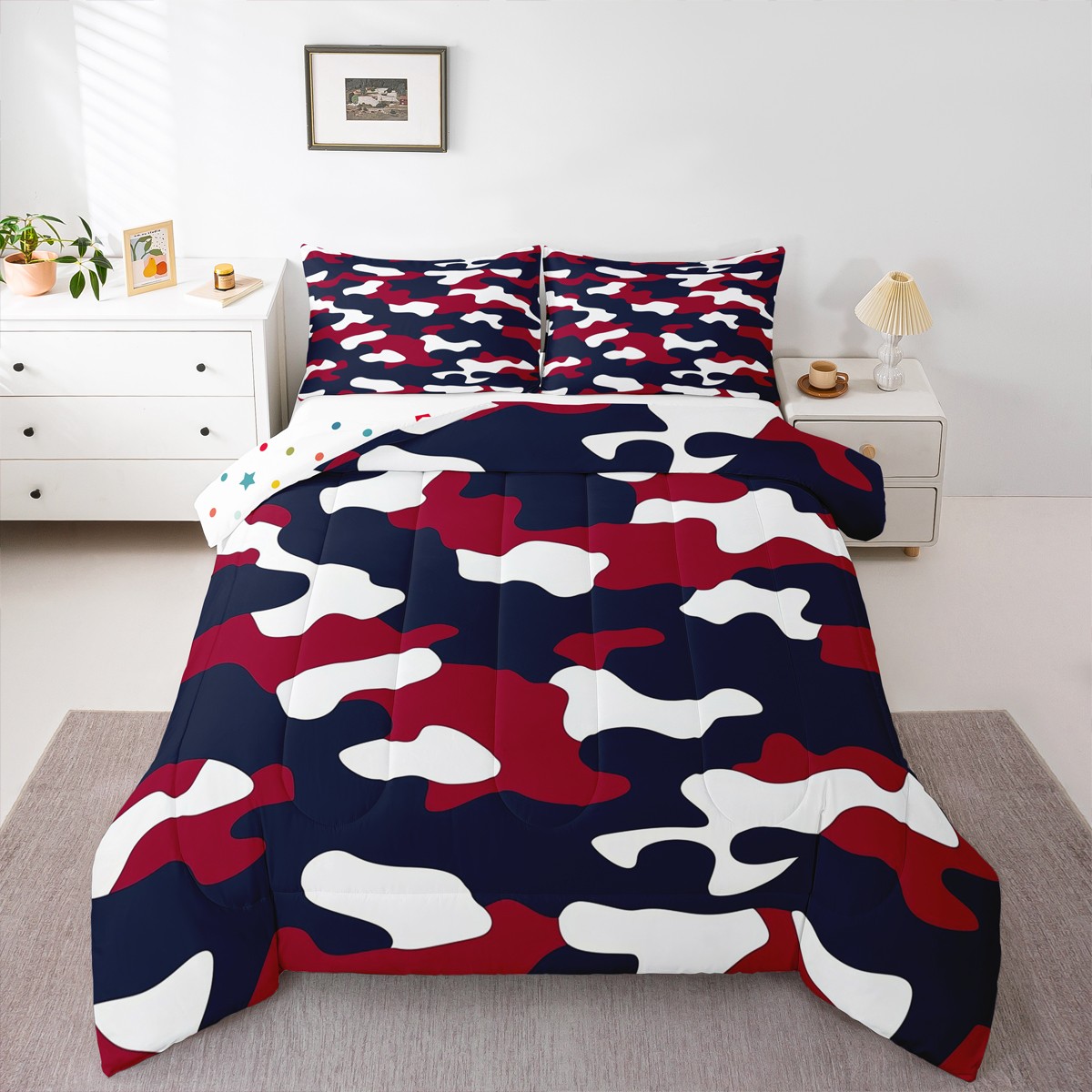 Manfei Camouflage Camo Bedding Comforter Set,Rustic Outdoor Twin ...