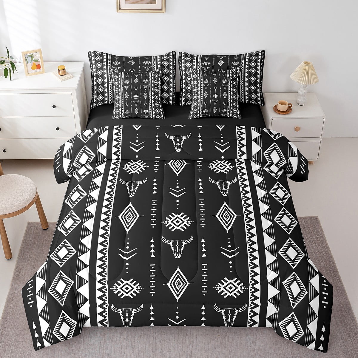 Manfei Aztec Bedding Comforter Set 7-Piece for Adult, Rustic Animal ...