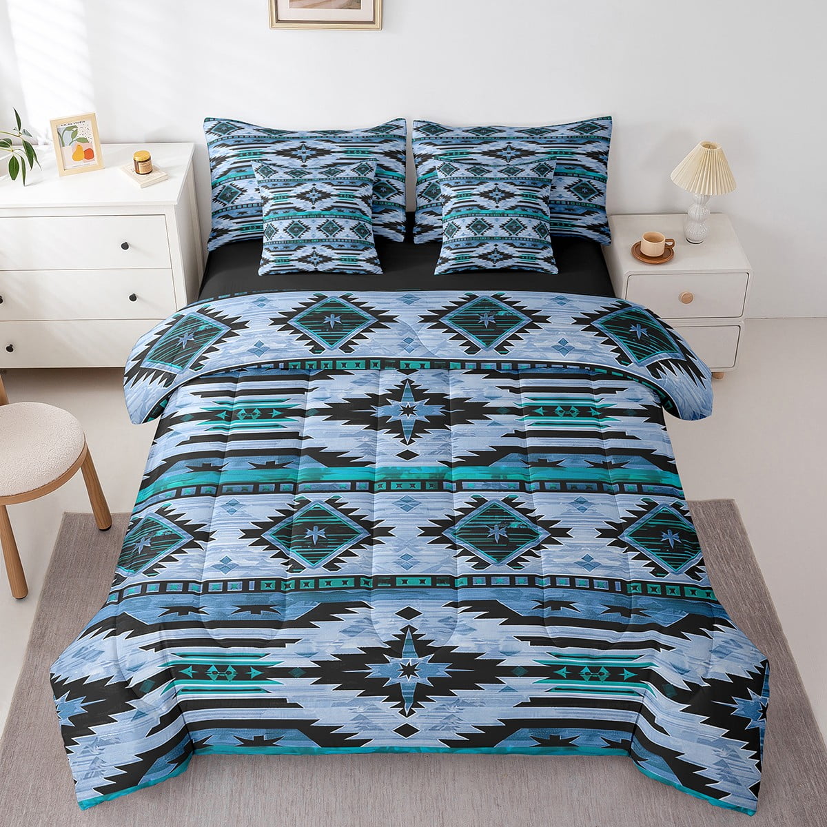 Manfei Aztec Bedding Sets Queen Size for Adult, Western Geometric Bed ...