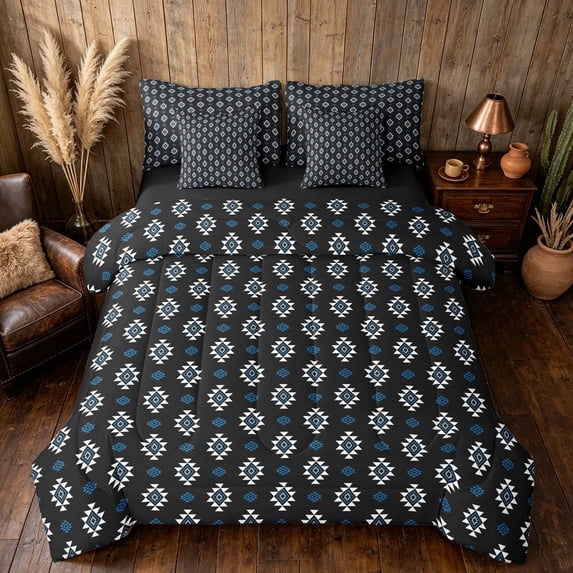 Manfei Aztec Geometric King Bedding, Bohemian Southwestern King Bed in ...