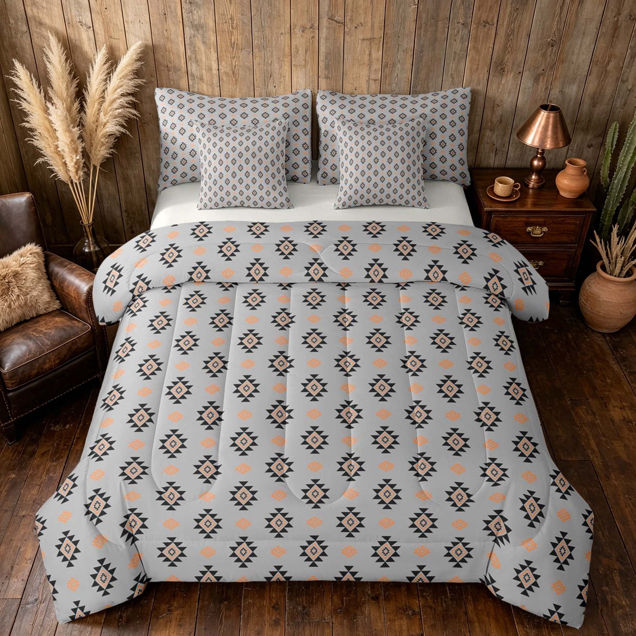 Manfei Aztec Geometric Queen Bedding, Bohemian Southwestern Bedding ...
