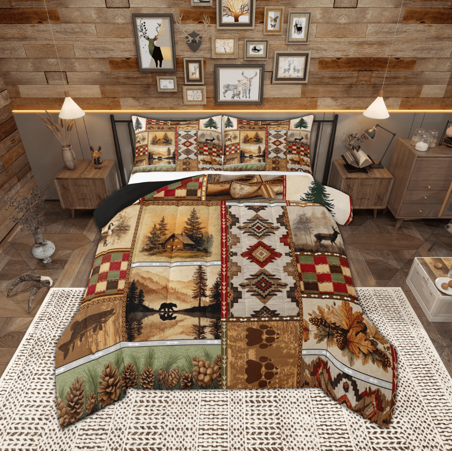 Manfei Aztec Geonetric Full Size Comforter Sets for Adult, Farmhouse ...