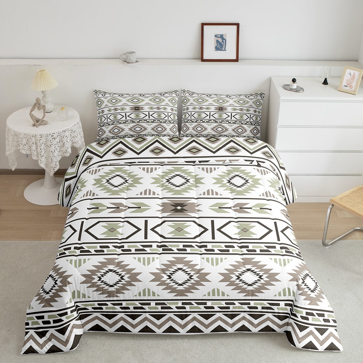 Manfei Aztec King Size Comforter Sets,Boho Bohemain Print Bedding ...