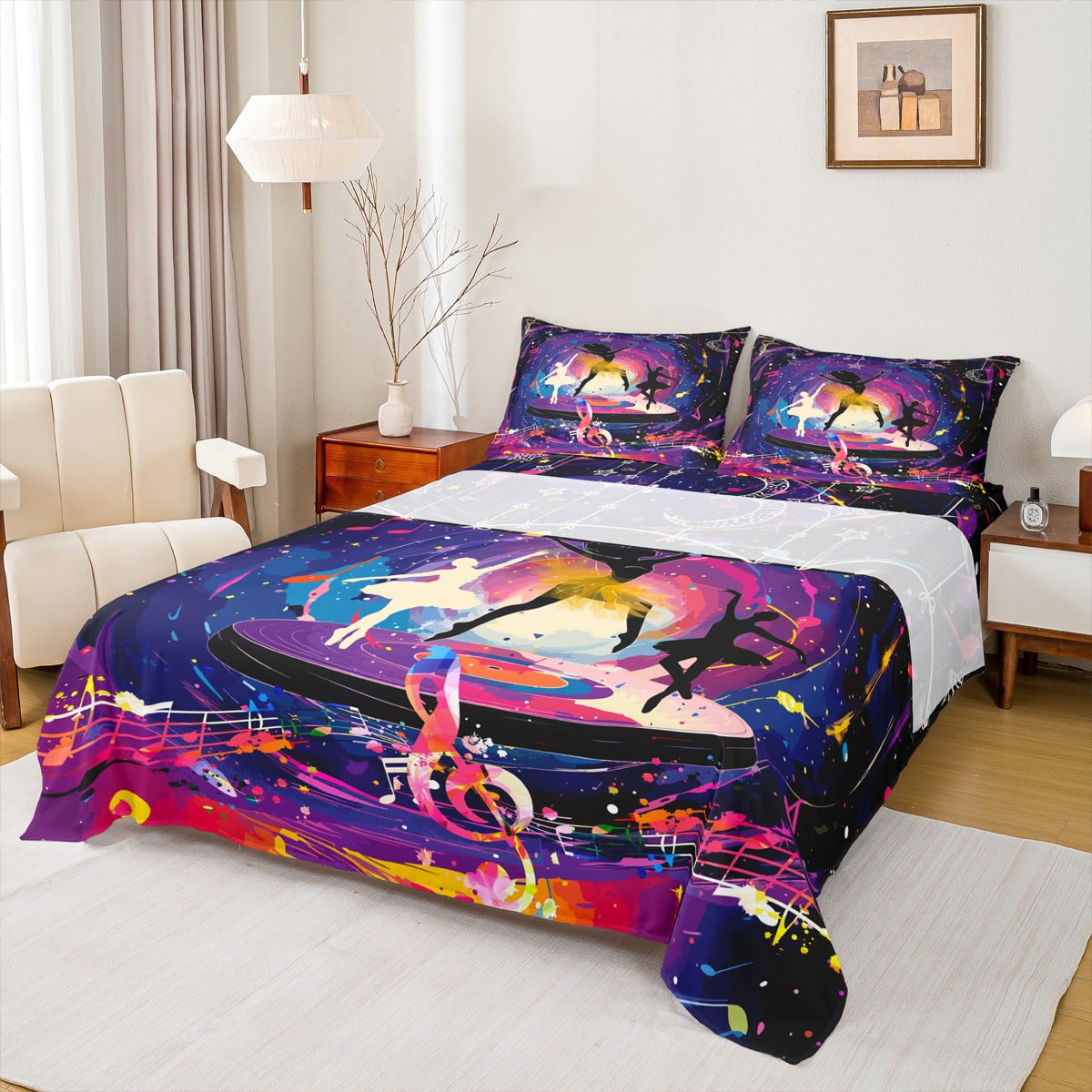 Manfei Ballet Princess Full Sheet Sets, Watercolor Sheet Set Full ...