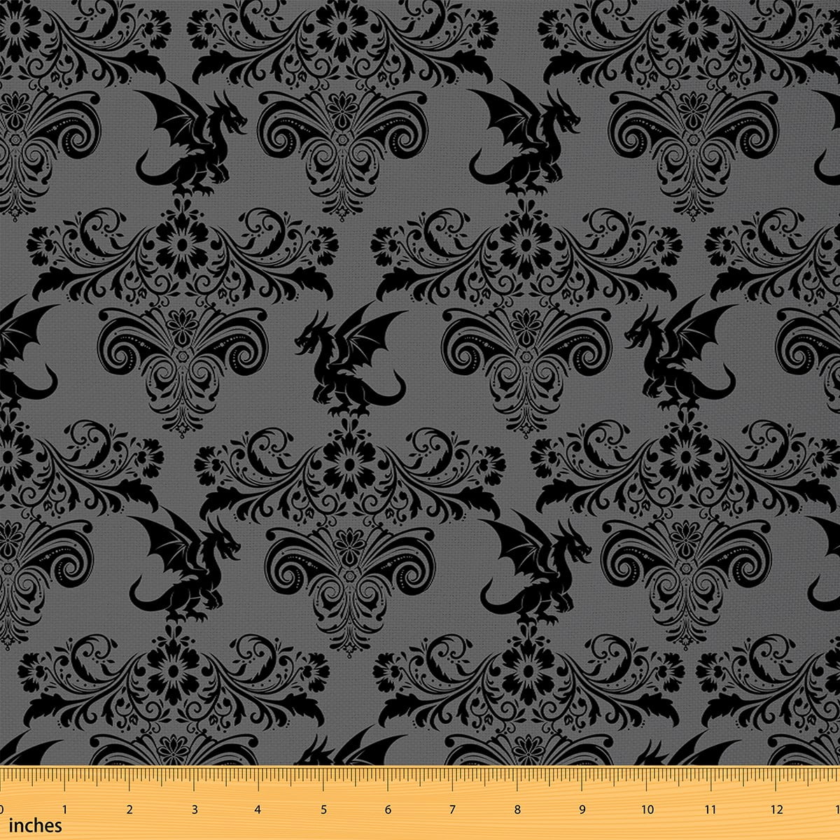 Manfei Baroque Damask Floral Fabric by the Yard (2 Yards), Vintage ...