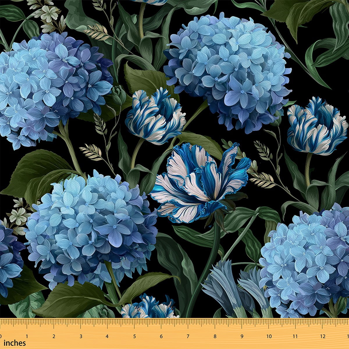 Manfei Blue Hydrangea Fabric by the Yard 2 Yards for Girls, Spring ...