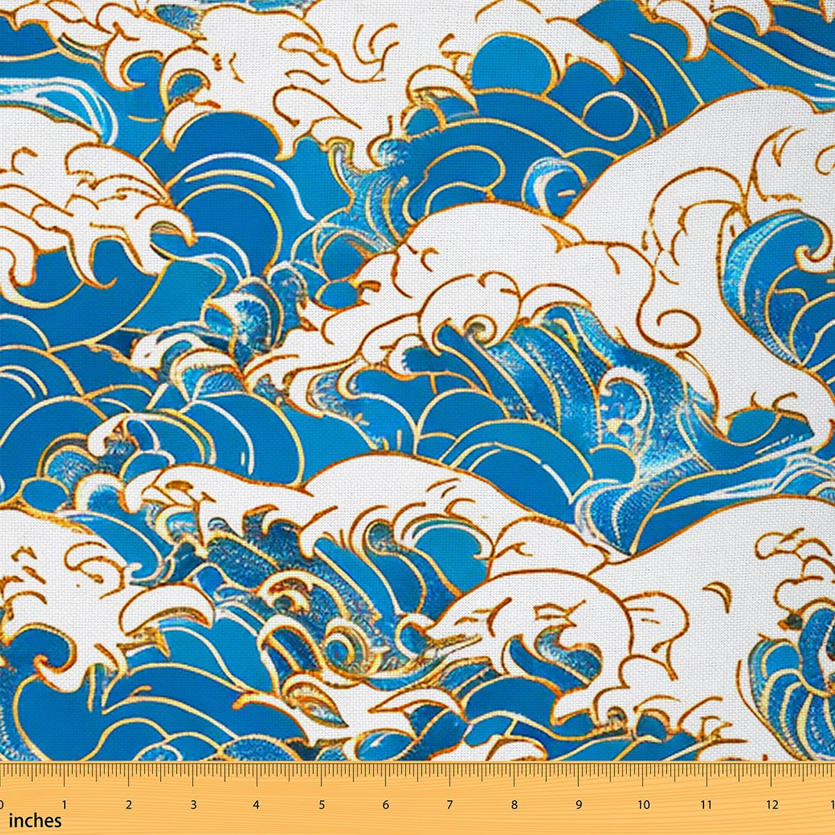 Manfei Blue Ocean Wave Sewing & Crafting Fabric (1 Yard), Sea Marine ...