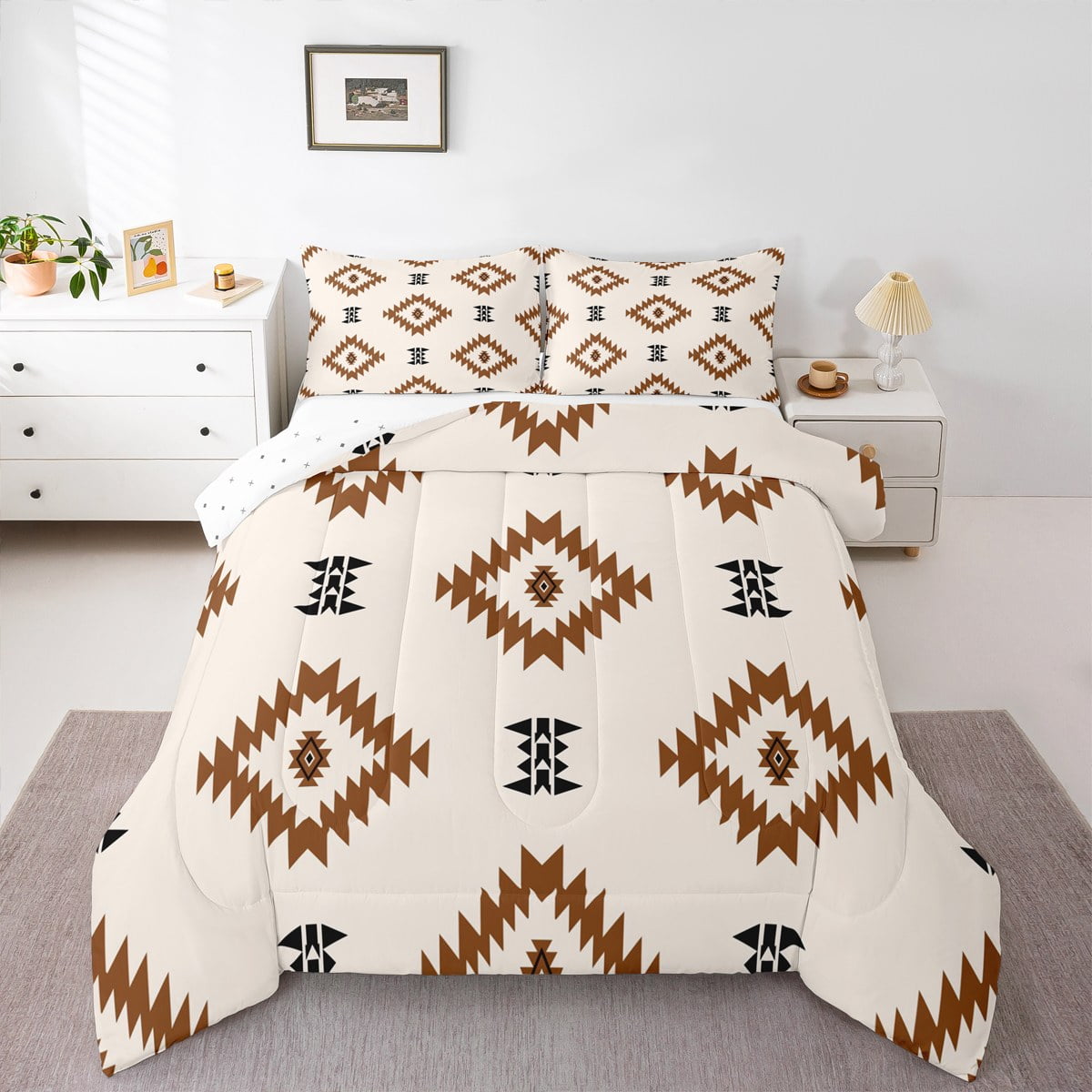 Manfei Bohemian Aztec 3-Piece Full Size Comforter Sets,Exotic Style ...