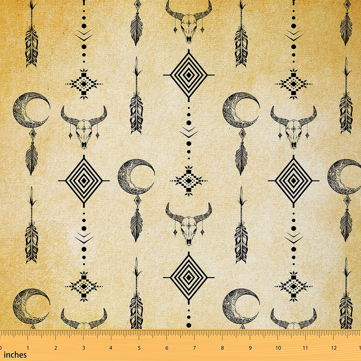 Manfei Bohemian Aztec Sewing & Crafting Fabric (3 Yards), Hippie Cattle ...