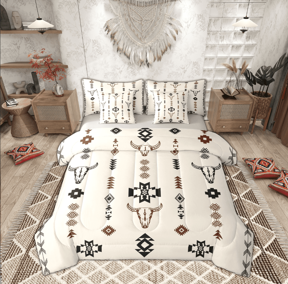 Manfei Bohemian Aztec Twin Bedding Sets 7-Piece for Adult, Hippie Sheep ...