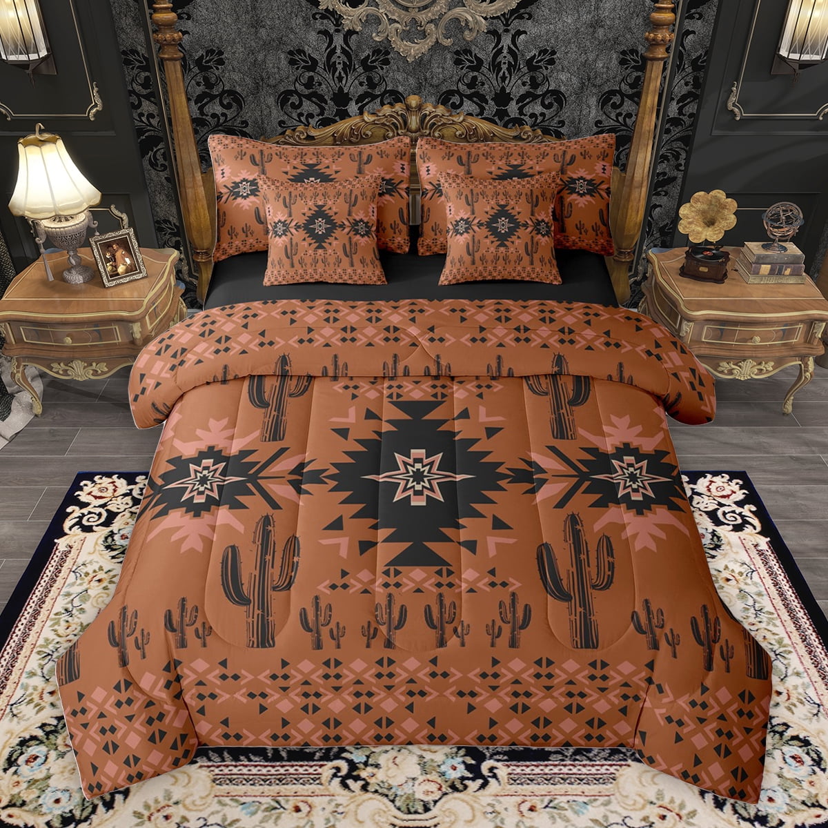 Homewish Bohemian Hippie Aztec Bedding Comforter Set 7pcs for Adult ...