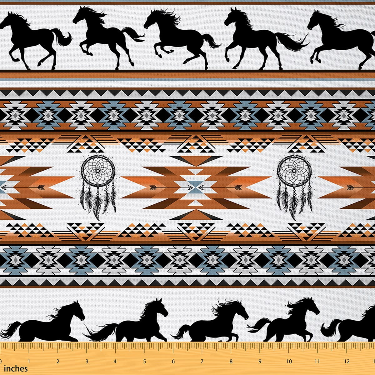 Manfei Boho Horse Sewing & Crafting Fabric (5 Yards), Bohemian Aztec ...