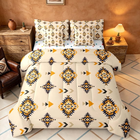 Manfei Boho Tribal Diamond King Bedding, Aztec Arrow King Bed in a Bag ...