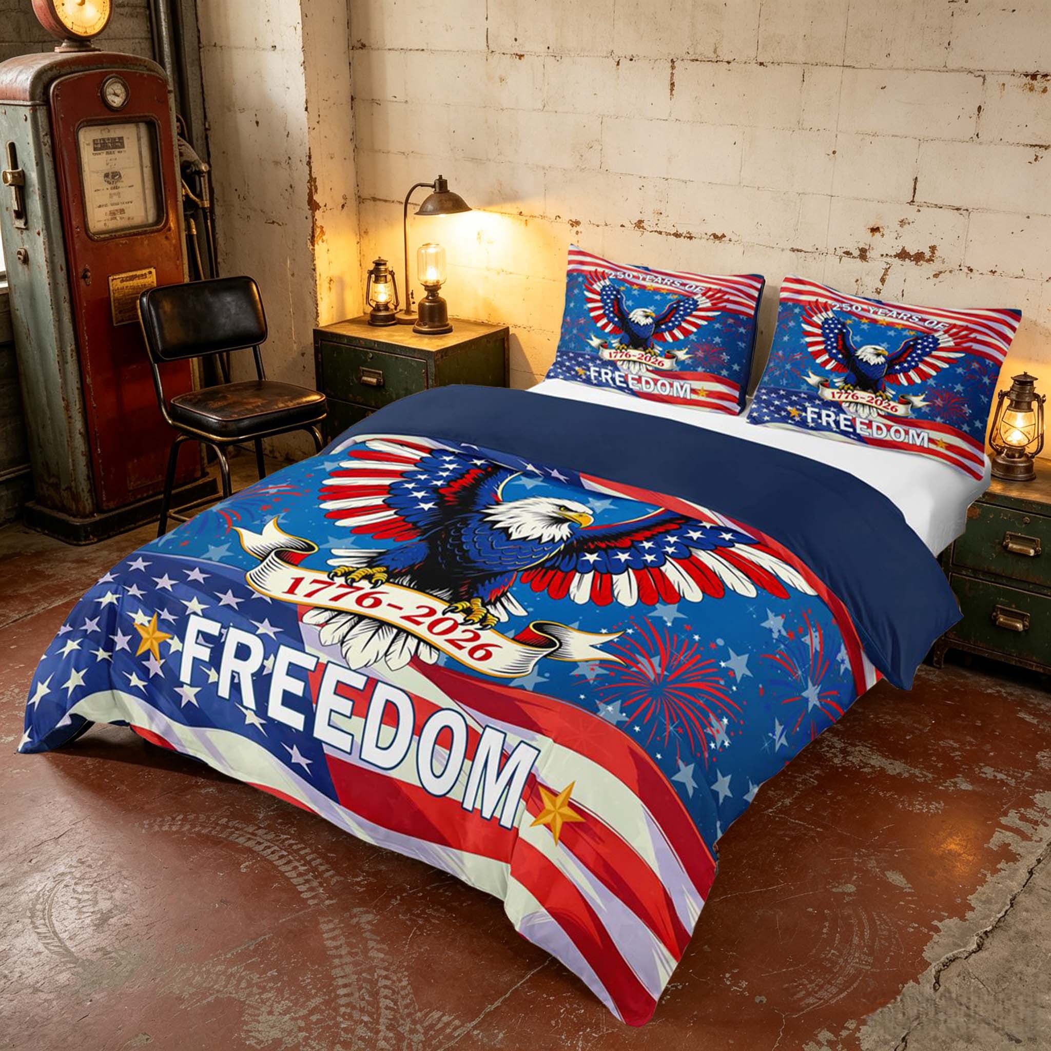 Manfei Bold Eagle US Flag Duvet Cover Queen, Freedom 250th Queen ...