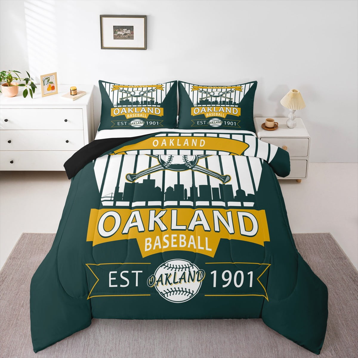 Manfei Boys Baseball Game King Size Comforter Sets,Sport City ...
