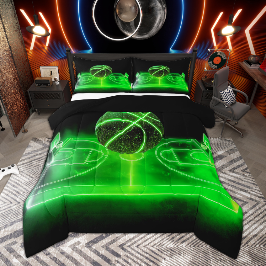 Manfei Boys Basketball Full Size Comforter Sets, Teens Sports Bedding ...