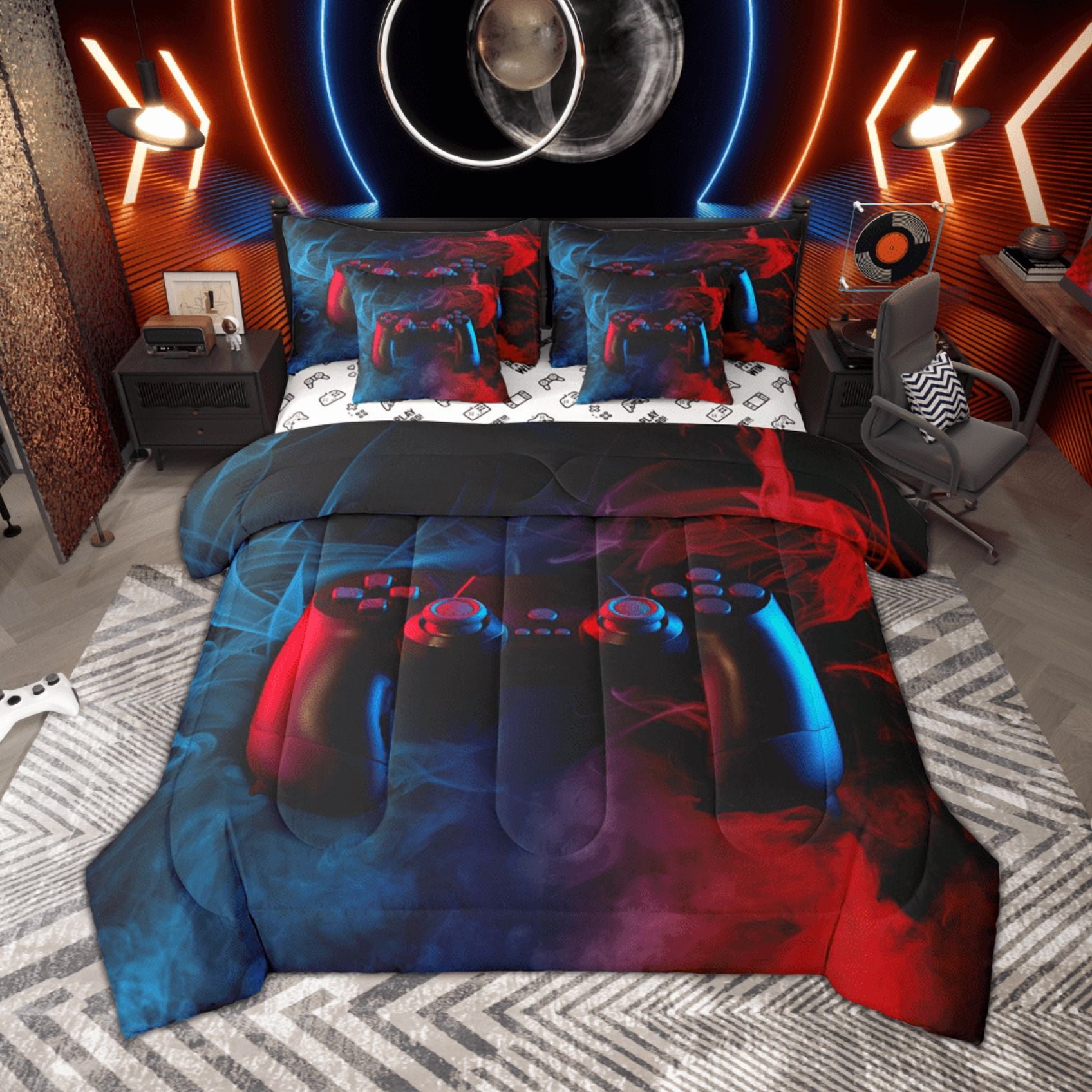 Manfei Boys Gaming Gamer Bedding Comforter Set, Video Game Console ...