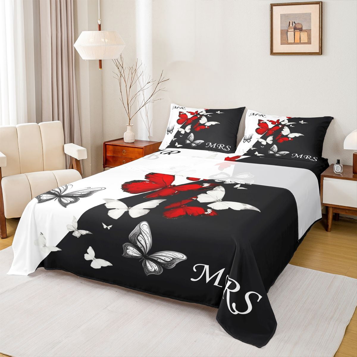 Manfei Boys Girls Flying Butterflies 4pcs Bed Sheets,Happy Valentine's ...