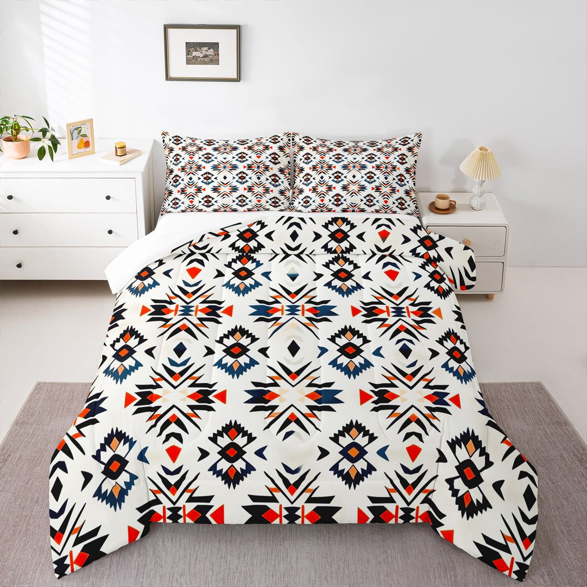 Manfei Boys Girls Tribal Aztec 3-Piece Full Size Comforter Sets ...