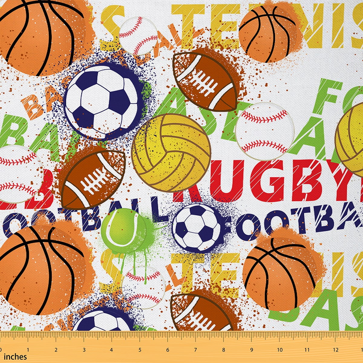 Manfei Boys Sport Fabric by the Yard (1 Yard), Soccer Tennis Rugby ...