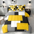 Manfei Bright Geometric Buffalo King Bedding, Abstract King Bed in a ...
