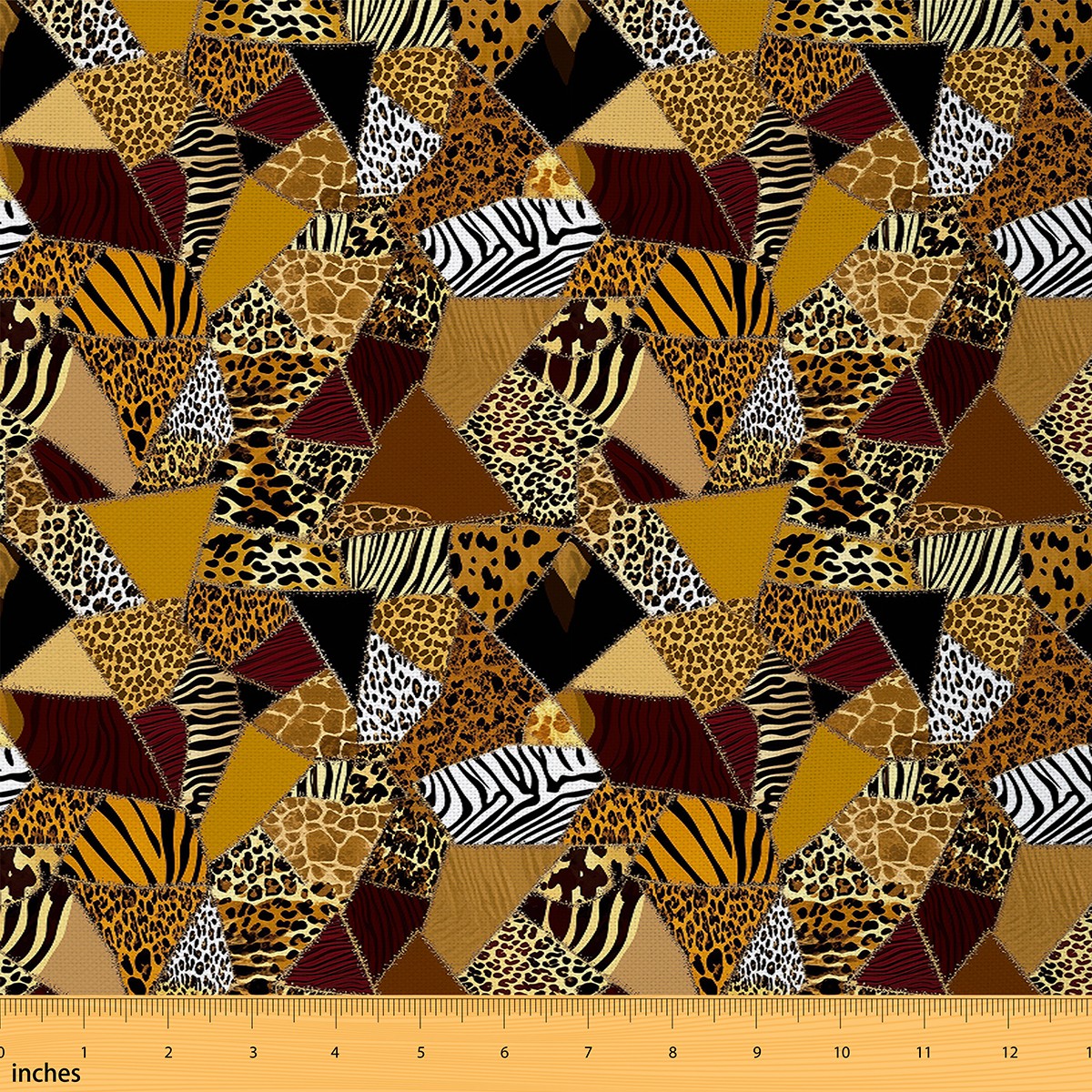Manfei Brown Animal Print Sewing & Crafting Fabric (1 Yard), Leopard ...